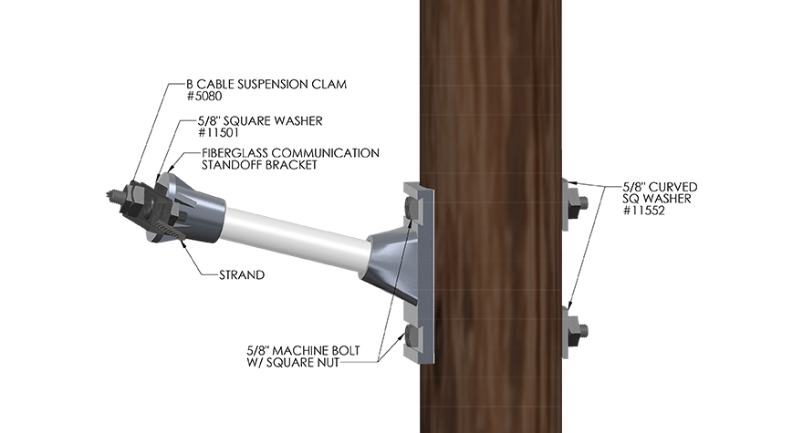 FIBERGLASS COMMUNICATION STANDOFF BRACKET – TriniTel