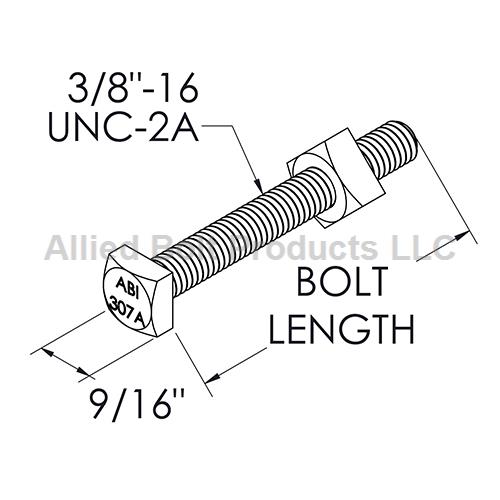 1/2" X 2" SQUARE HEAD MACHINE BOLT WITH NUT | Allied Bolt Products LLC