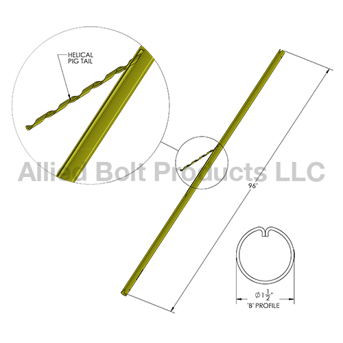 1-1/2" X 8' "B" PROFILE GUY MARKER W/ HELICAL PIG TAIL | Allied Bolt ...