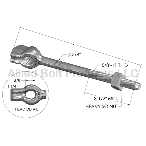 5/8" X 7' SINGLE STRAND ANCHOR ROD | Allied Bolt Products LLC