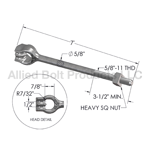 5/8" X 7' DOUBLE STRAND ANCHOR ROD | Allied Bolt Products LLC
