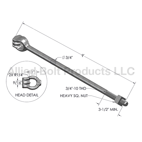3/4" X 9' DOUBLE STRAND ANCHOR ROD | Allied Bolt Products LLC