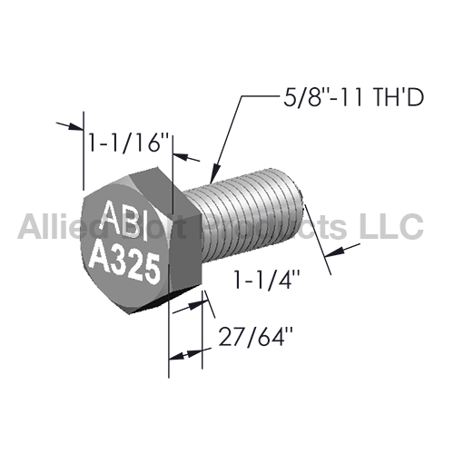 5/8" X 1-1/4" A325-1 HEAVY HEX NUT STRUCTURAL BOLT | Allied Bolt ...