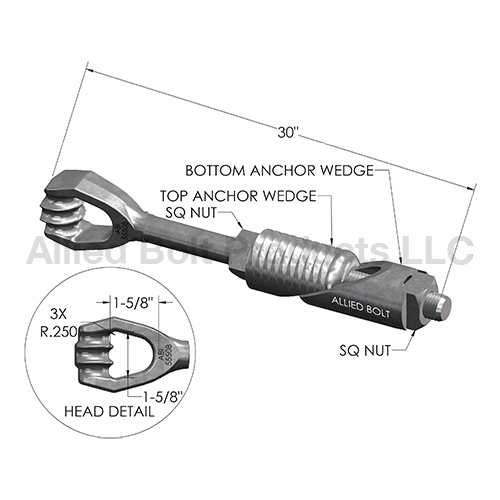 1" X 30" EXPANDING ROCK ANCHOR | Allied Bolt Products LLC