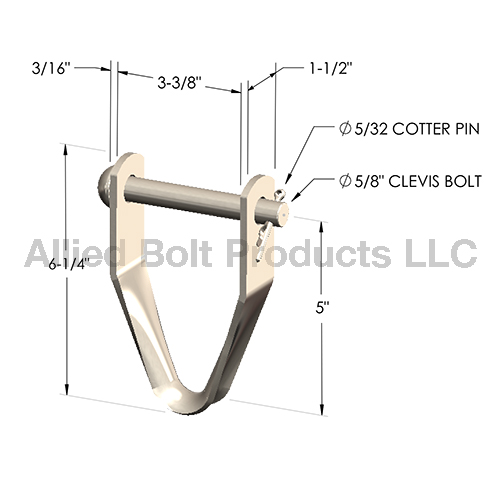 3-1/4" X 5" INSULATED SWINGING CLEVIS | Allied Bolt Products LLC