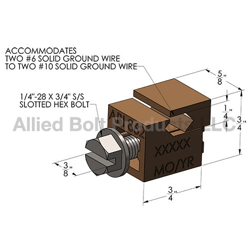 #6 AWG BRONZE VISE CONNECTOR | Allied Bolt Products LLC
