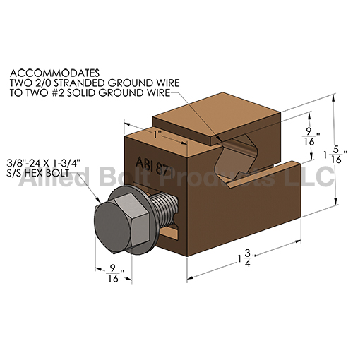 2/0 BRONZE VISE CONNECTOR | Allied Bolt Products LLC