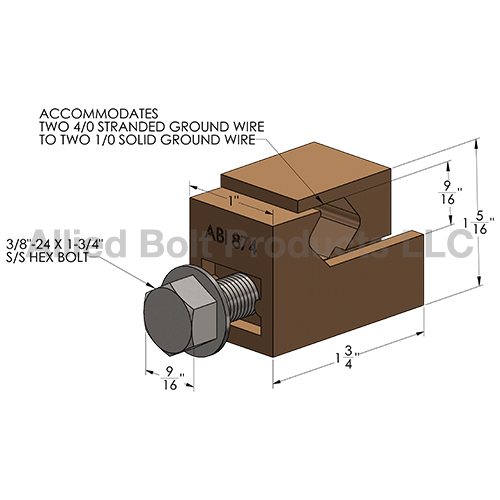 4/0 BRONZE VISE CONNECTOR | Allied Bolt Products LLC