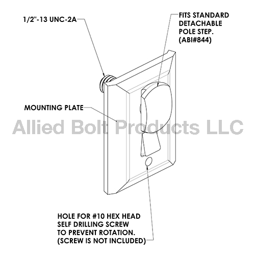 POLE STEP MOUNT WITH STAINLESS STEEL BOLT | Allied Bolt Products LLC