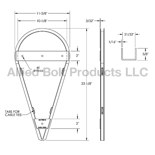 10" FIBER STORAGE SNOWSHOE FOR STRAND (CHANNEL WIDTH .65") | Allied ...