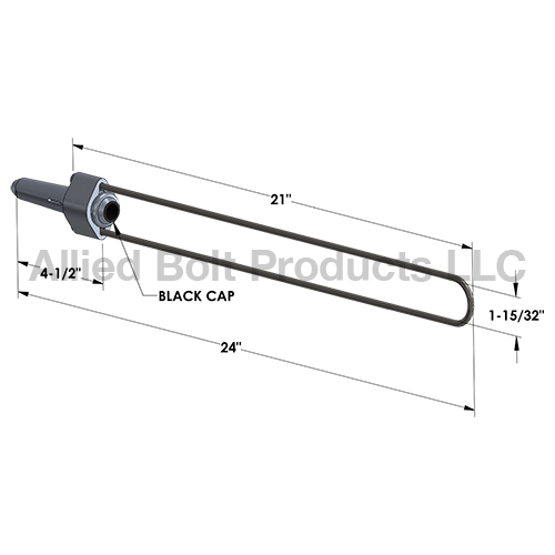 5/16" EXTRA LONG BAIL ALL GRADE STRAND DEADEND BLACK (OVERALL LENGTH 24 ...