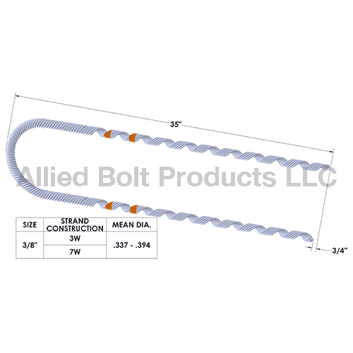 3/8" GUY WIRE DEADEND GALFAN™ COATED - ORANGE | Allied Bolt Products LLC