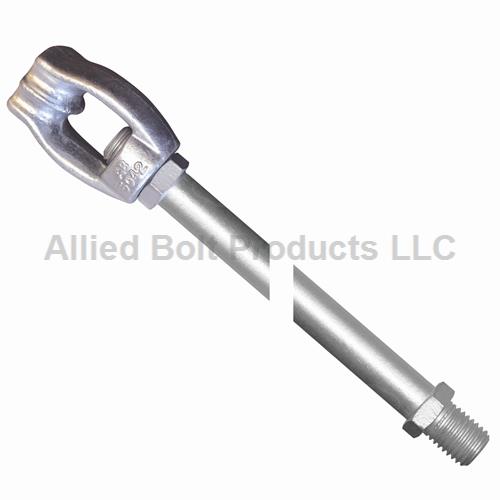 1" X 3-1/2' ANCHOR ROD WITH ASSEMBLED TWIN EYE NUT | Allied Bolt ...